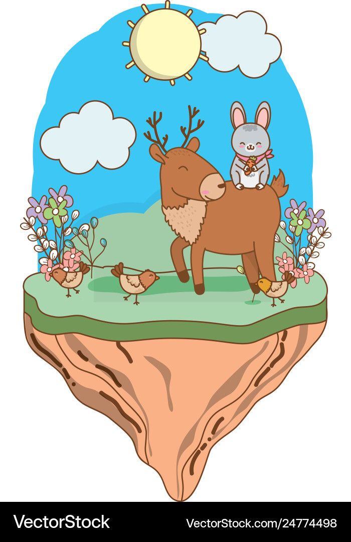 Cute littles animals cartoon Royalty Free Vector Image