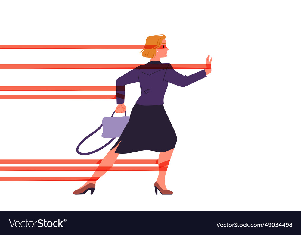 Gender Barrier To Career As Businesswoman Woman Vector Image