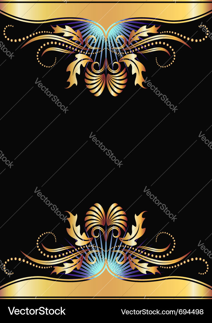 Golden ornament poster Royalty Free Vector Image