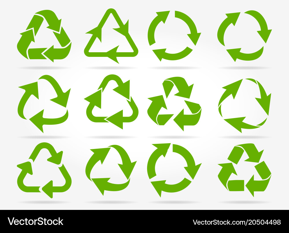 Green recycle arrow icons Royalty Free Vector Image