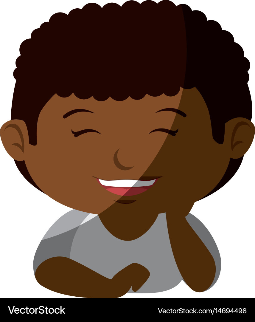 Happy little black boy character Royalty Free Vector Image