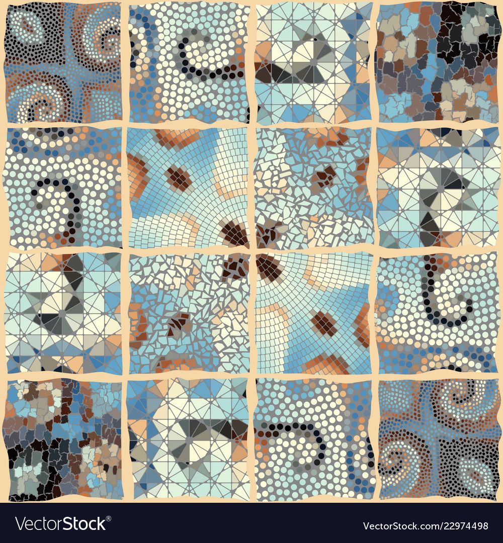 Mosaic art pattern image Royalty Free Vector Image