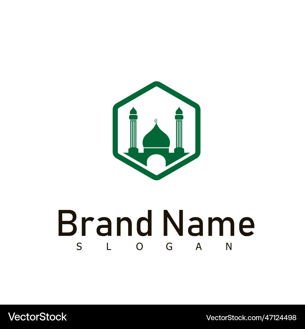 Mosque islam muslim arabic logo Royalty Free Vector Image