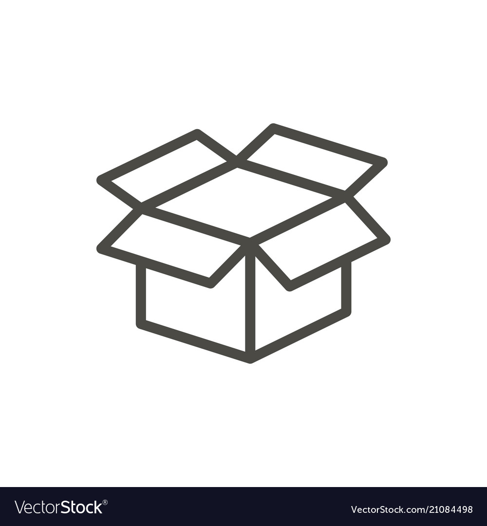 Open Box Icon Line Package Symbol Royalty Free Vector Image