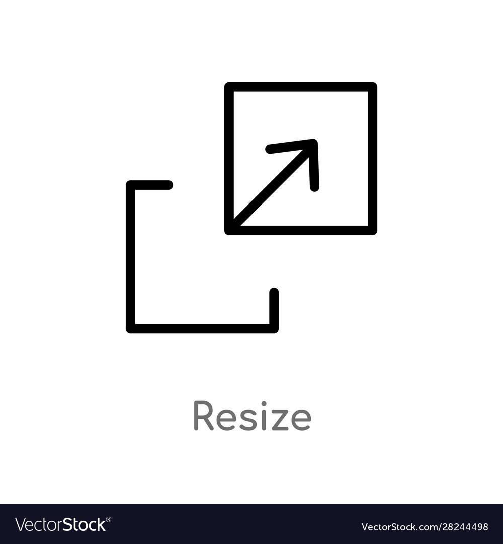 Outline resize icon isolated black simple line Vector Image Outline resize icon isolated black simple line Vector Image