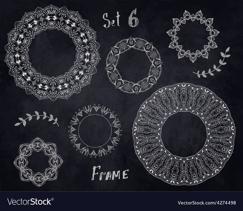 Set hand drawn elements frame Royalty Free Vector Image