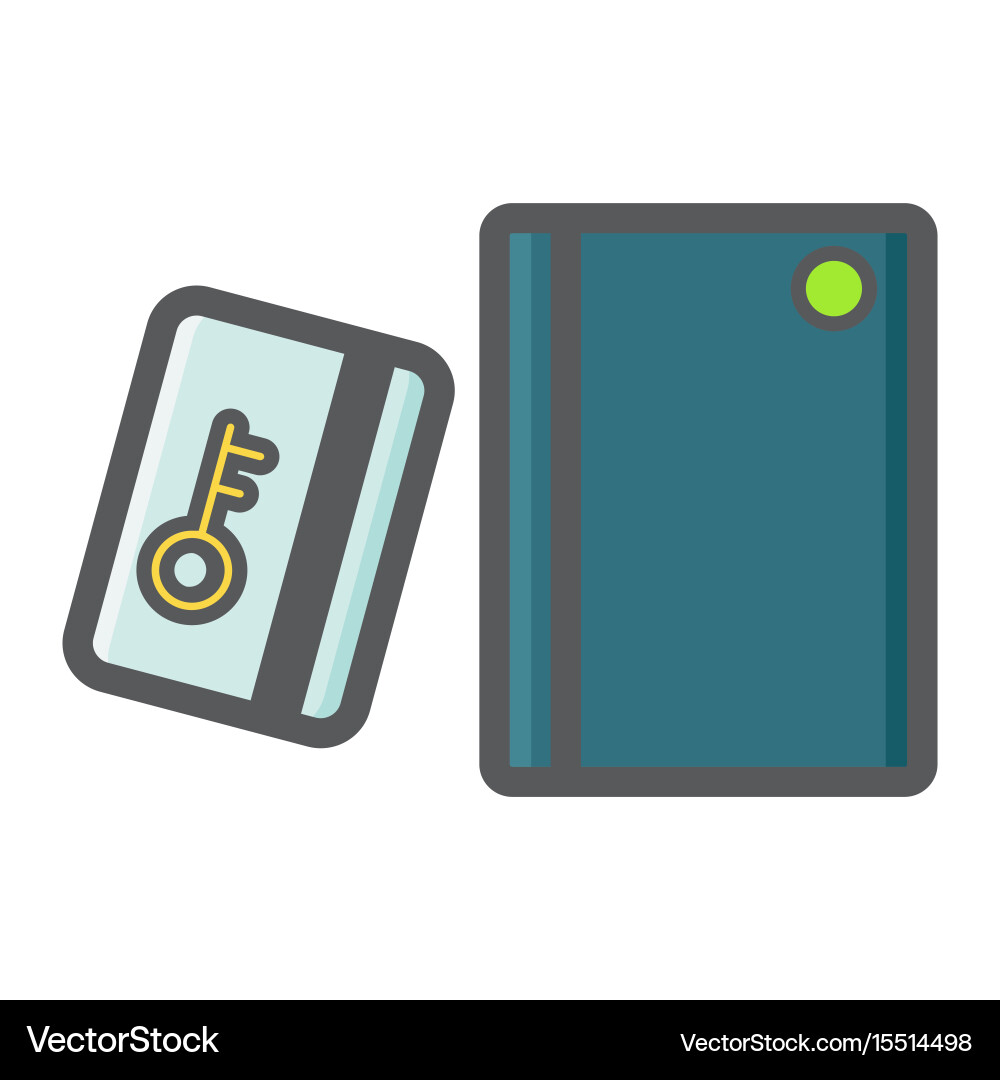 Swipe card reader with keypad colorful line icon Vector Image
