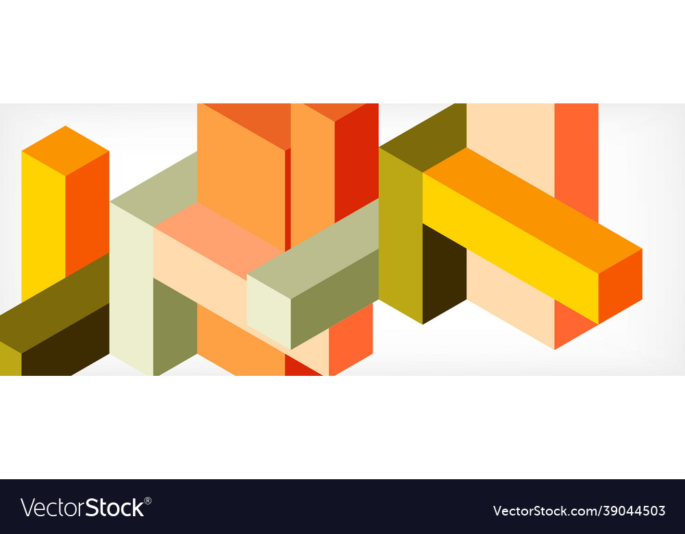 Abstract background 3d cubes cubic elements Vector Image