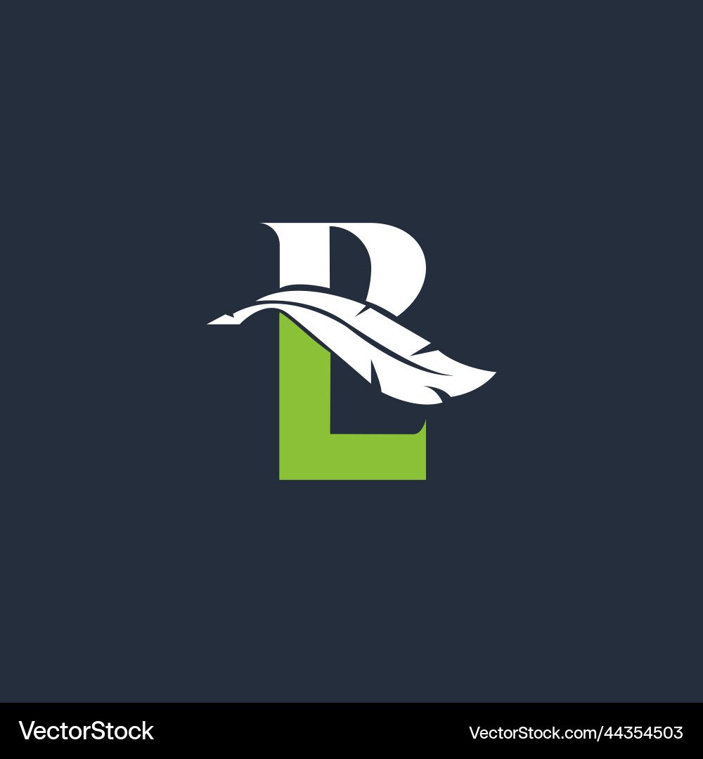 Alphabet initials logo lr rl l and r Royalty Free Vector
