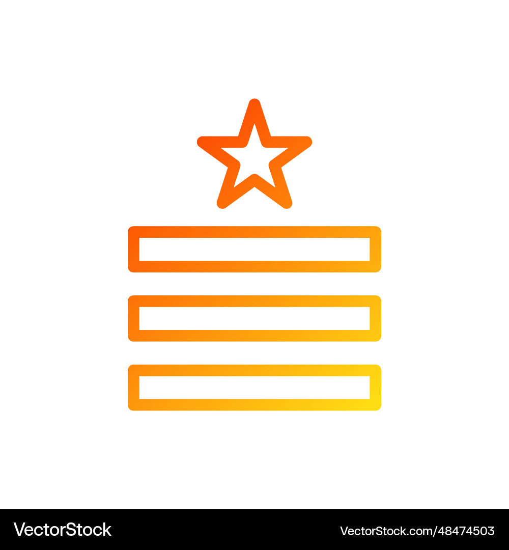 Badge icon gradient red yellow colour military Vector Image