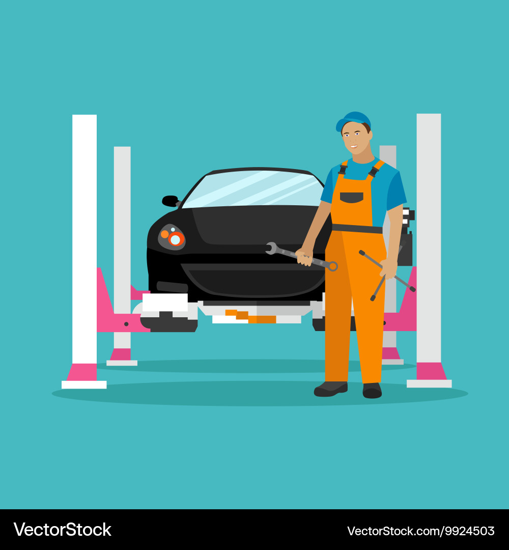 Car repair shop concept Royalty Free Vector Image