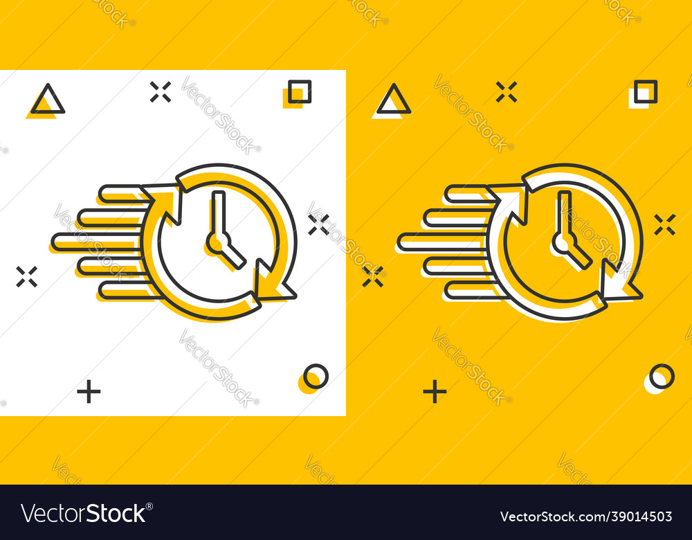 Clock countdown icon in comic style time Vector Image