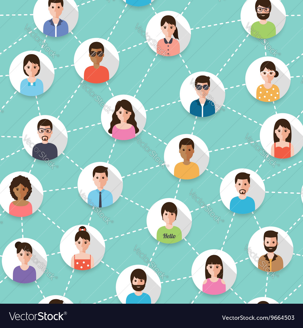 Connected people seamless pattern Royalty Free Vector Image