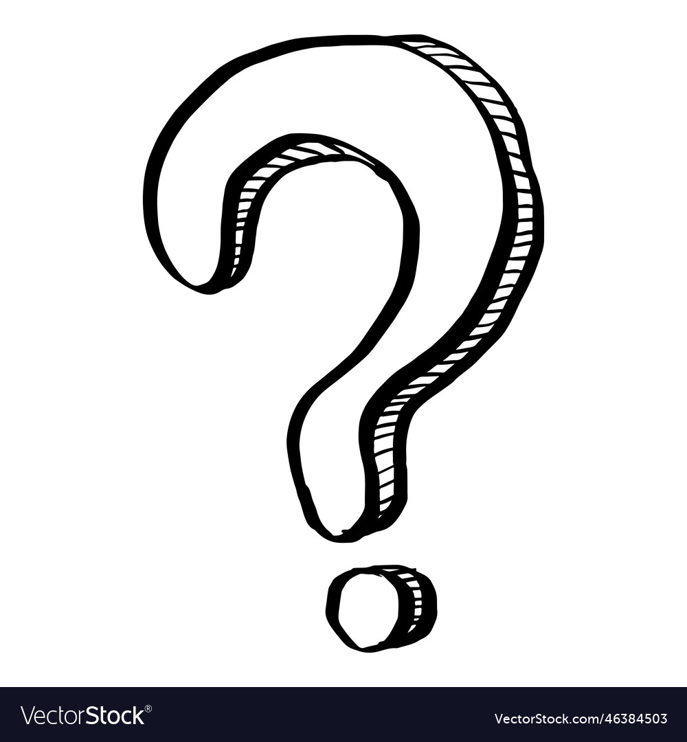 Doodle sketch style of question marks hand drawn Vector Image