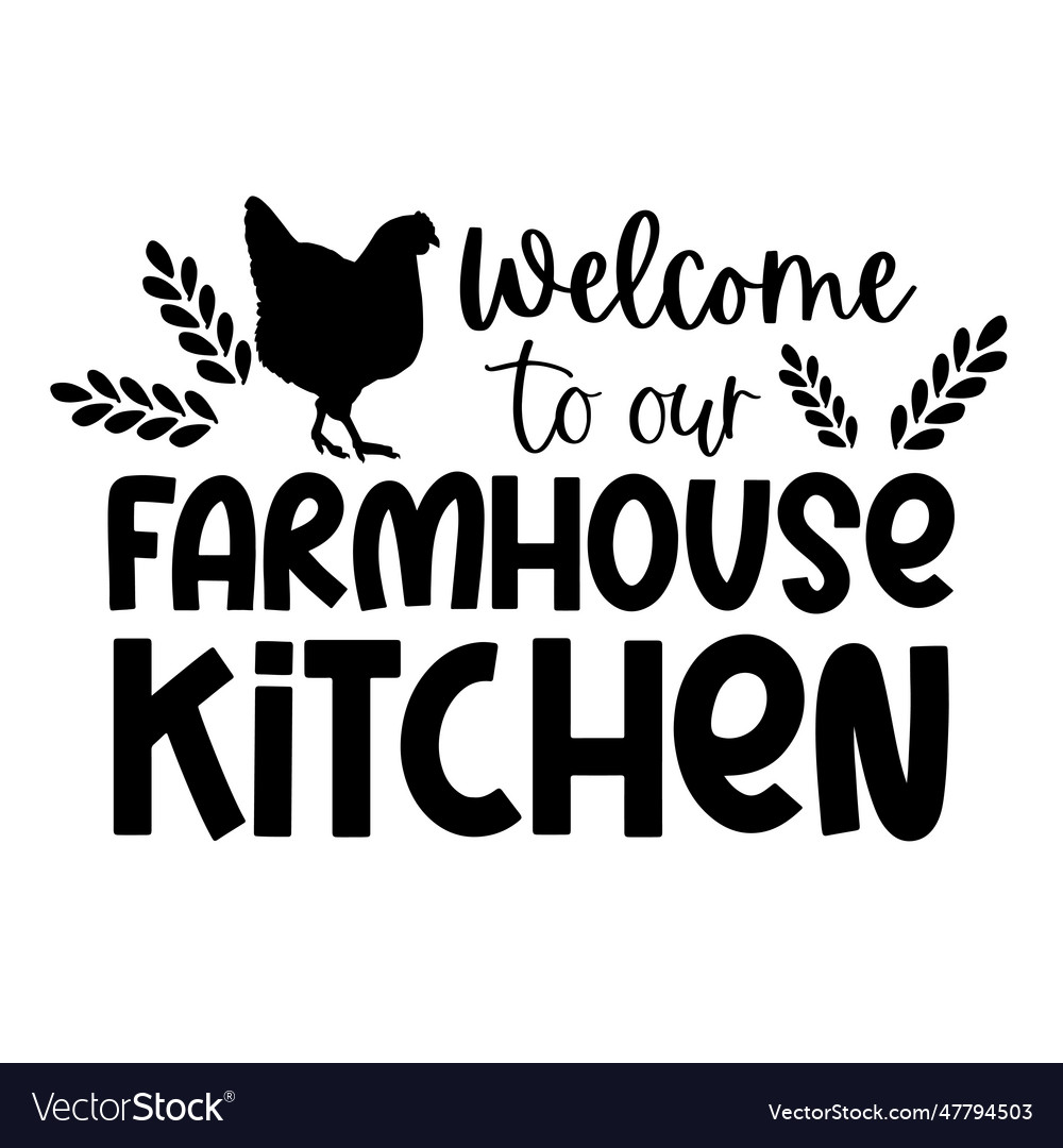 Farmhouse lettering hand drawn typography poster Vector Image