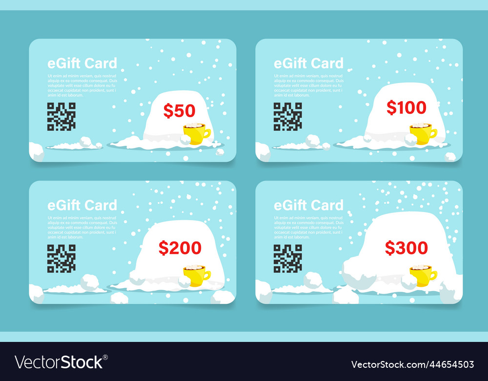 Gift card winter seasonal snow landscape cocoa Vector Image