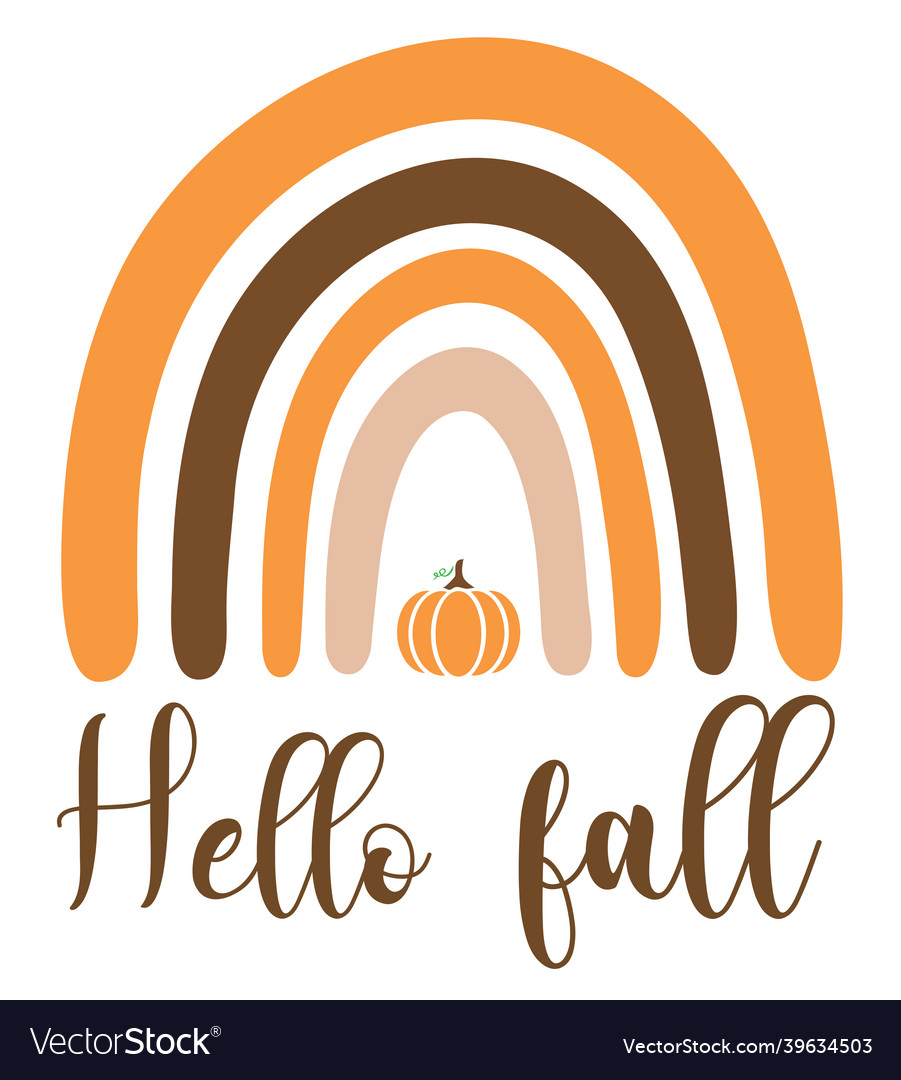 Hello fall pumpkin Royalty Free Vector Image - VectorStock