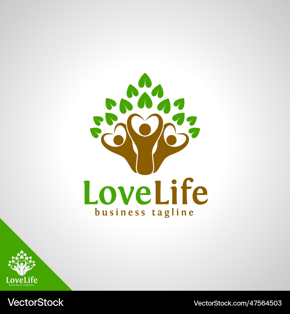 Love life - healthy logo template Royalty Free Vector Image
