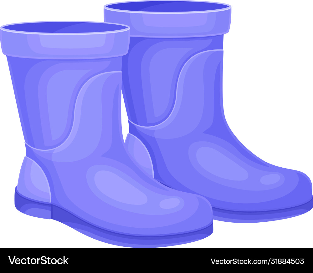 Pair blue rubber boots for walking outside in Vector Image