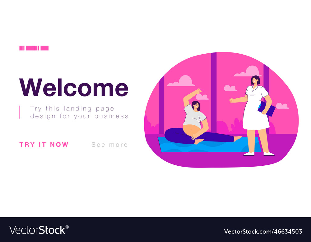 Pregnant Woman Doing Yoga Exercises Under Vector Image
