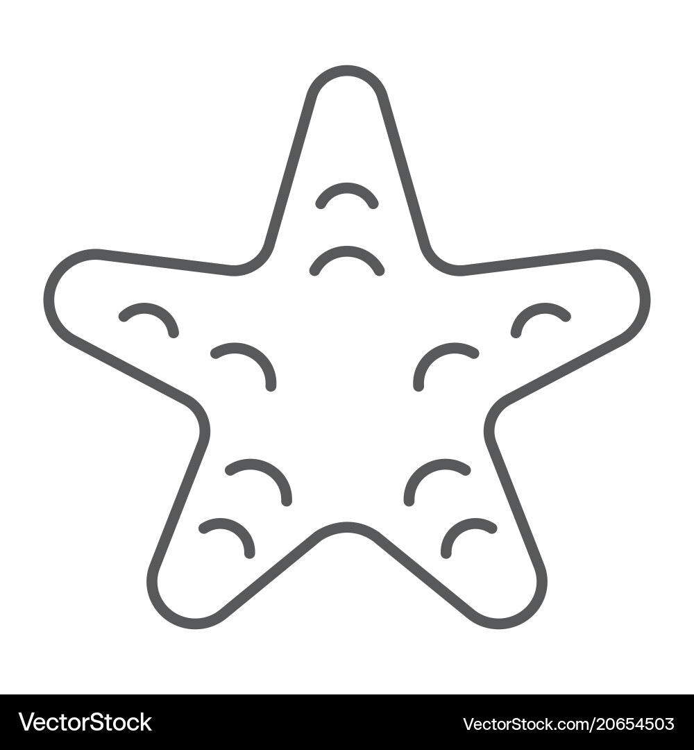 Starfish thin line icon animal and underwater Vector Image