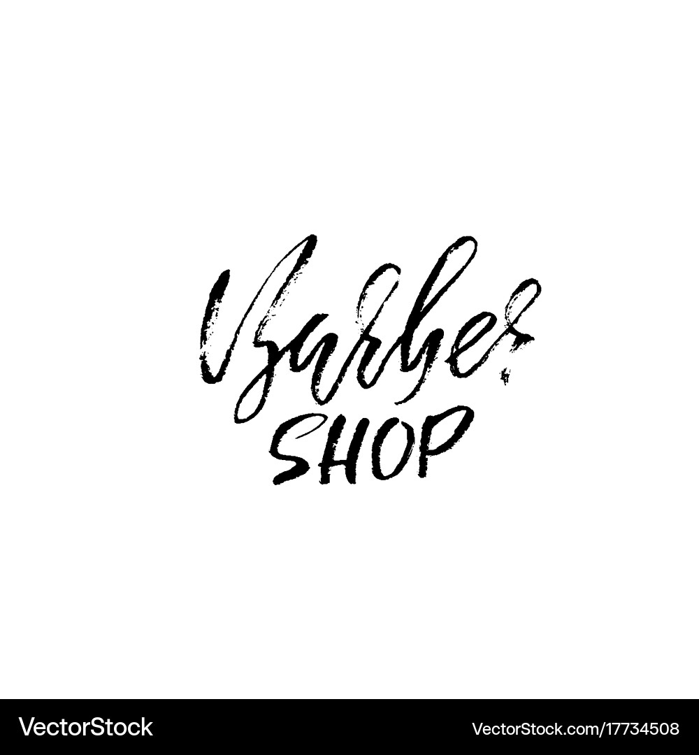 Barber shop hand written lettering typography Vector Image