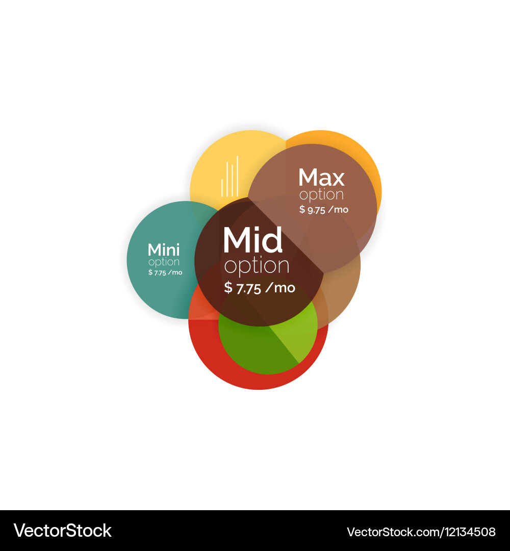 Circle business option diagrams Royalty Free Vector Image
