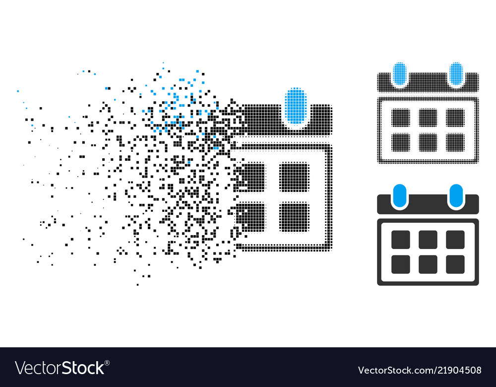Dissolved dot halftone calendar icon Royalty Free Vector Dissolved dot halftone calendar icon Royalty Free Vector