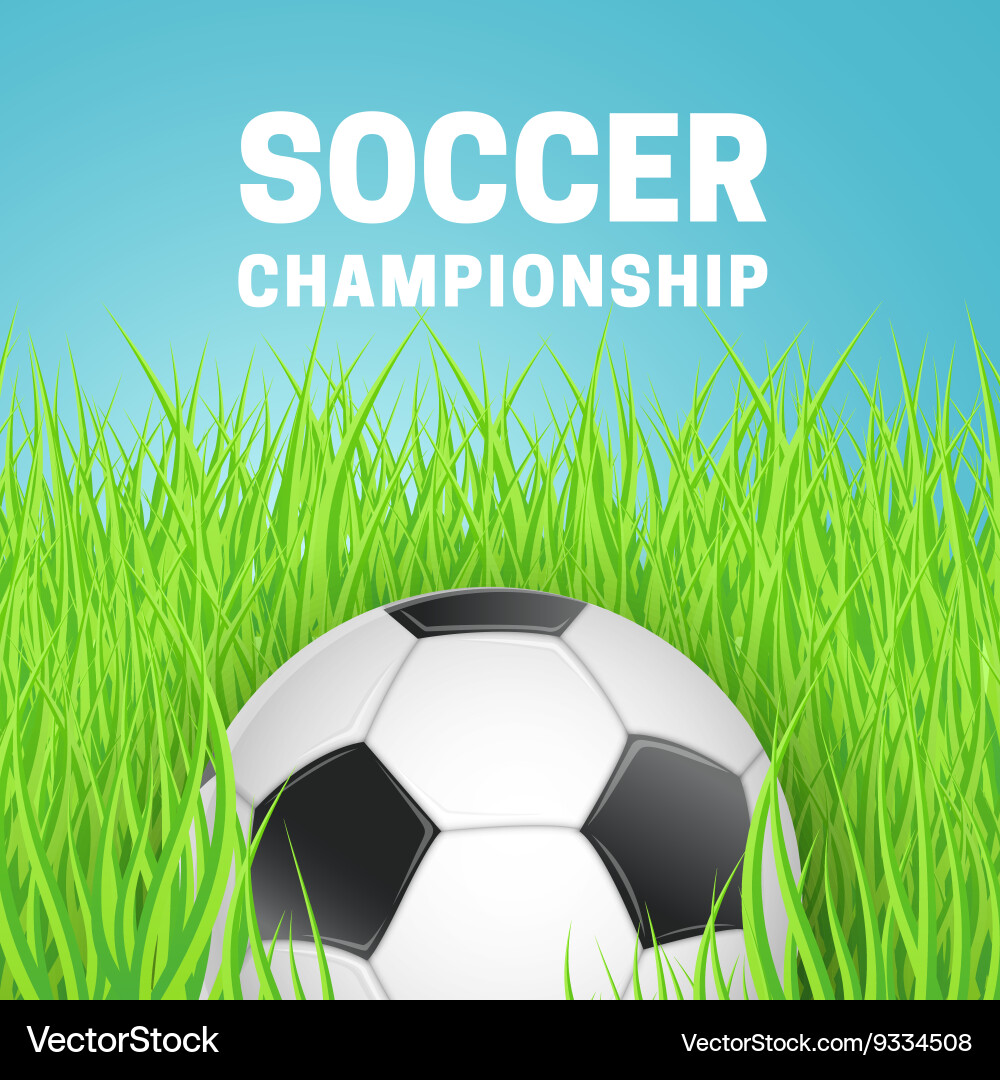 Football in green grass Royalty Free Vector Image