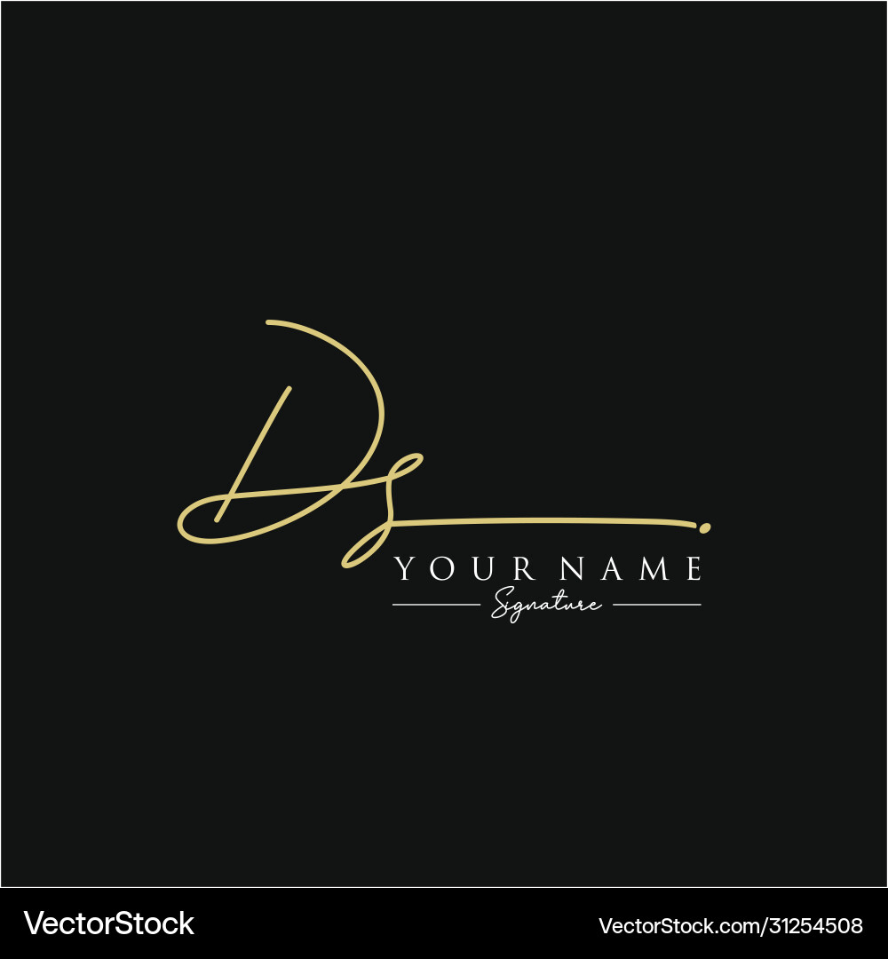Letter ds signature logo template Royalty Free Vector Image