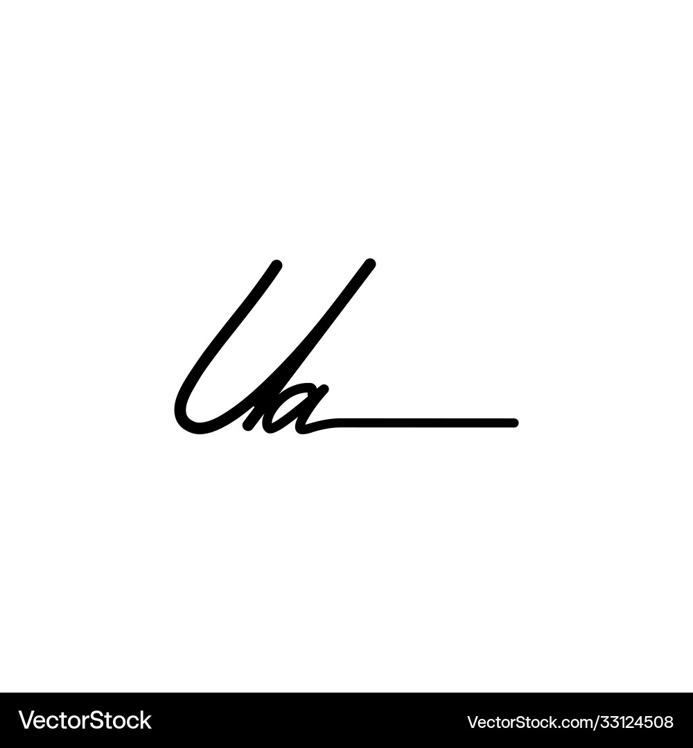 Letter ua signature logo template Royalty Free Vector Image