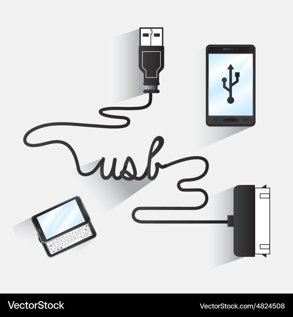Usb design Royalty Free Vector Image - VectorStock