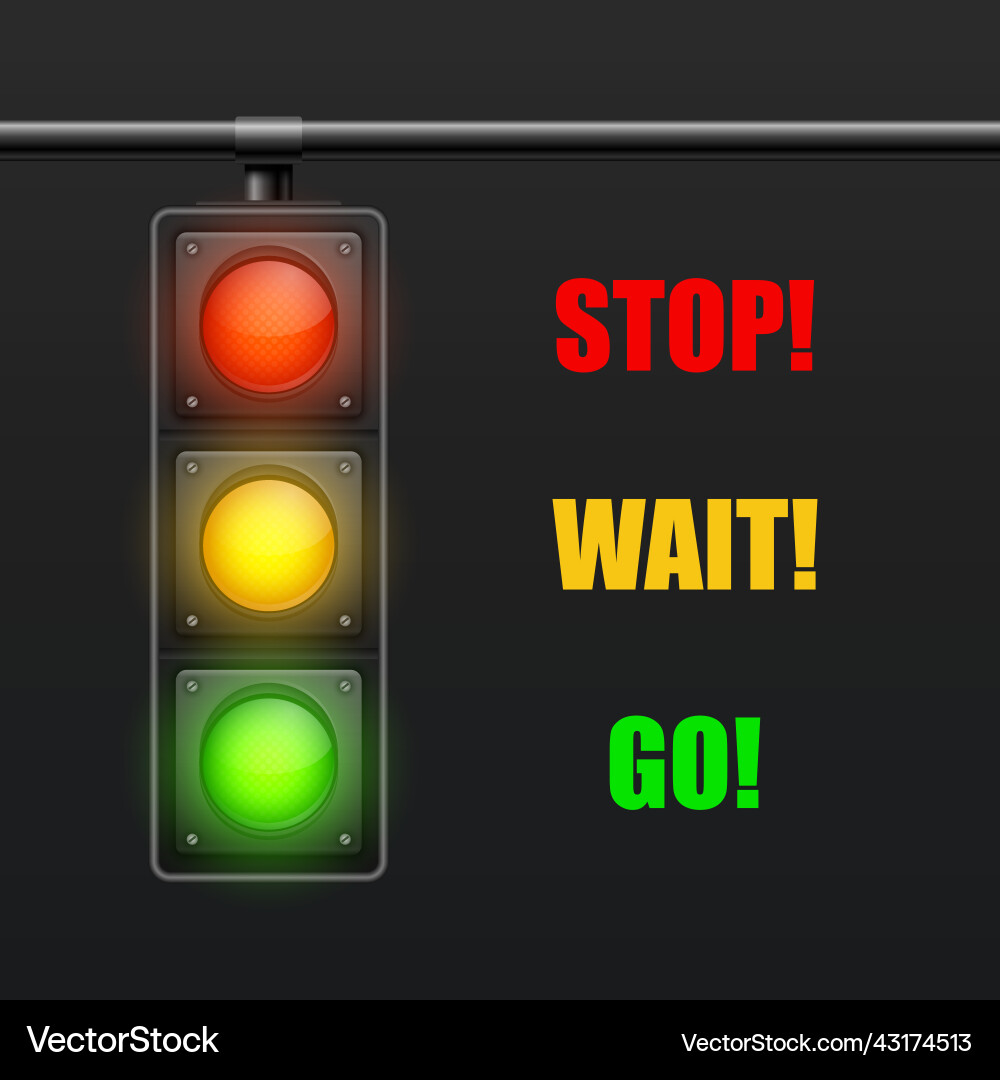 3d realistic detailed road traffic lights Vector Image