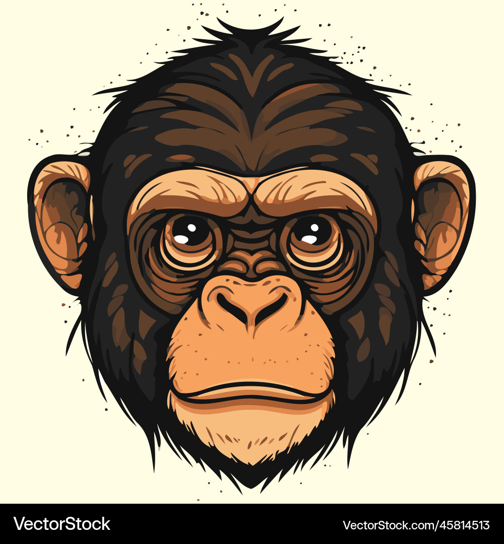 Animal mammal cute primate chimpanzee Royalty Free Vector