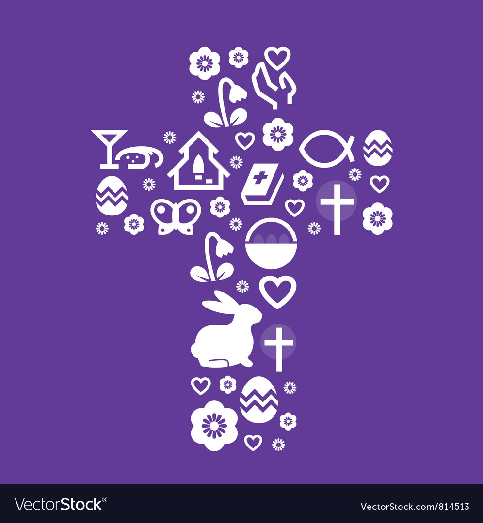 Easter stylized cross Royalty Free Vector Image