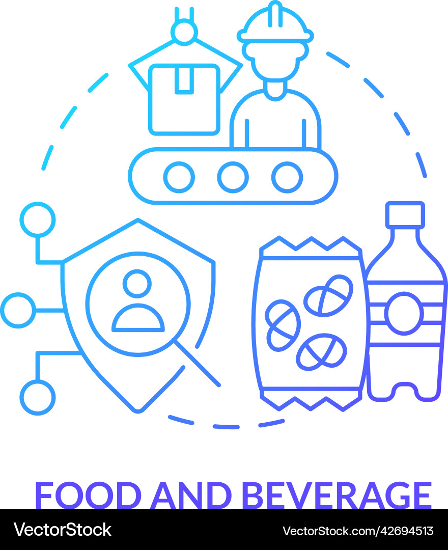 Food and beverage blue gradient concept icon Vector Image