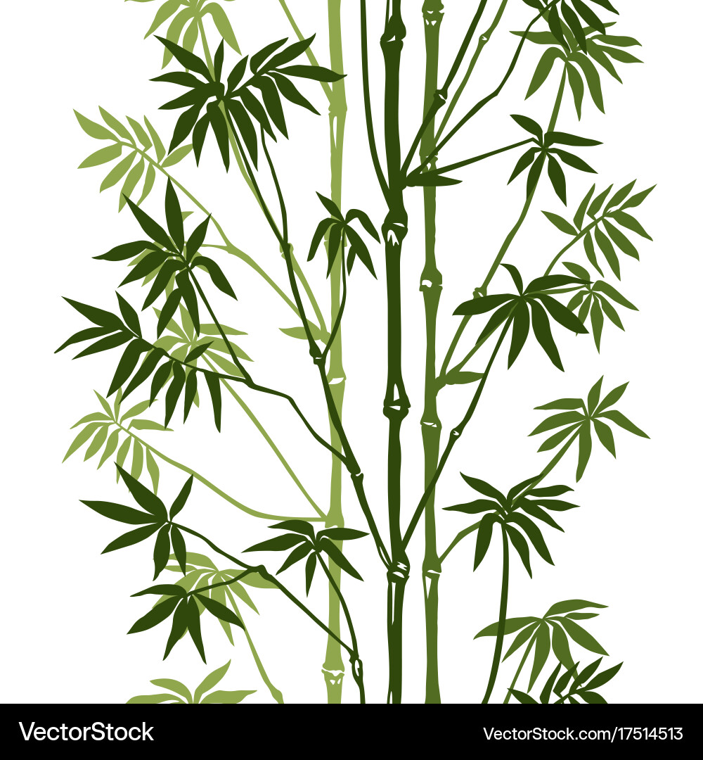 Green bamboo seamless pattern Royalty Free Vector Image