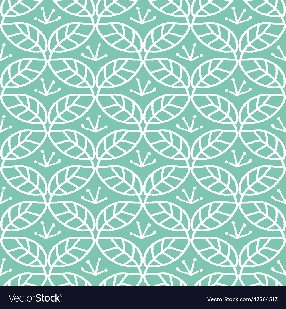 Linear leaves geometric seamless pattern Vector Image