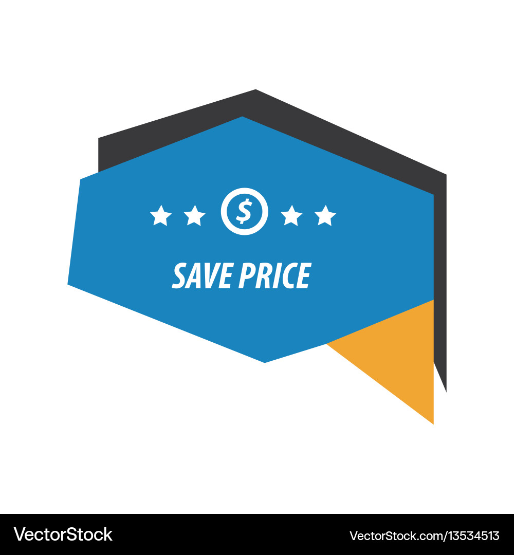 Origami label blue yellow black Royalty Free Vector Image