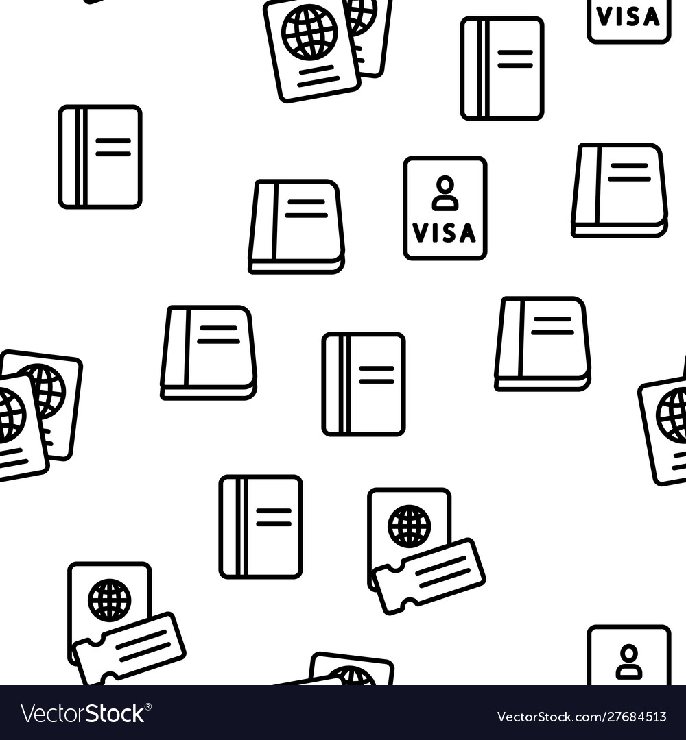 Passport seamless pattern Royalty Free Vector Image