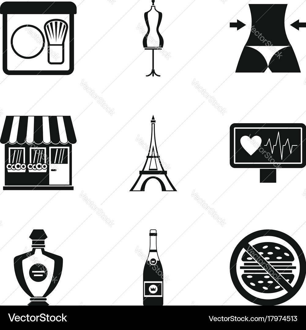 Perfect body icons set simple style Royalty Free Vector