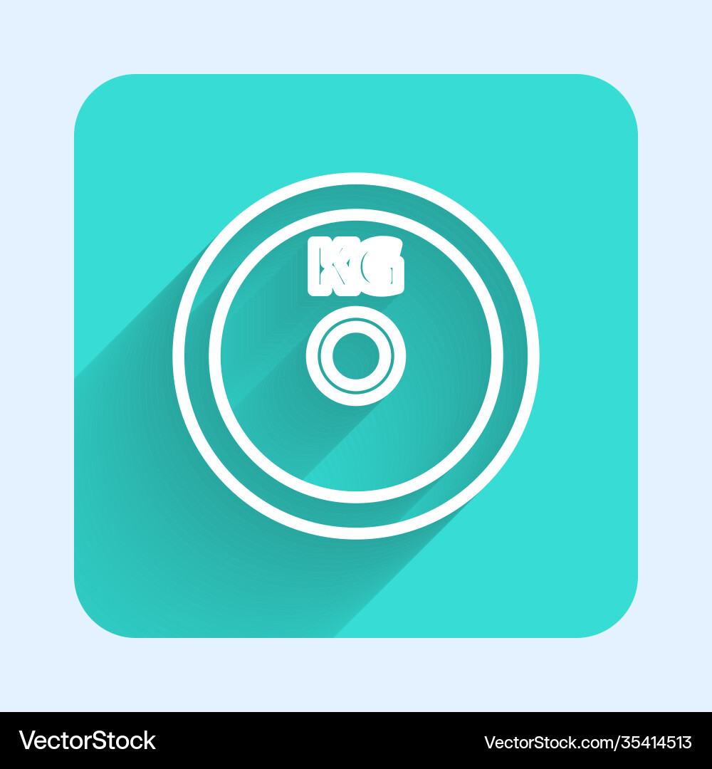 White line weight plate icon isolated with long Vector Image