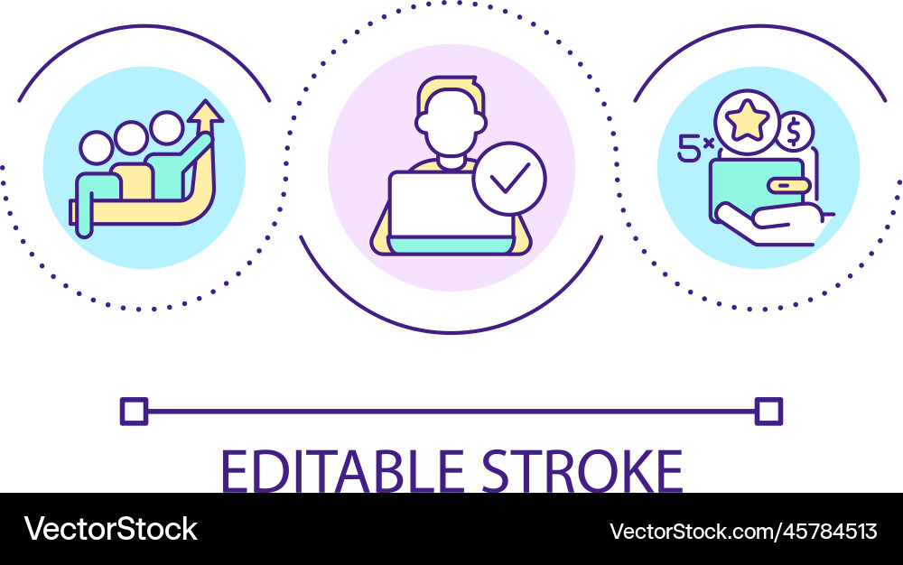Work bonuses loop concept icon Royalty Free Vector Image