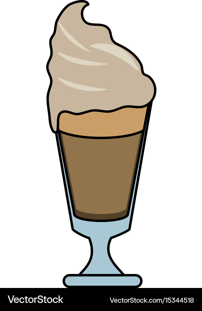 Coffee beverage with whipped cream icon imag Vector Image