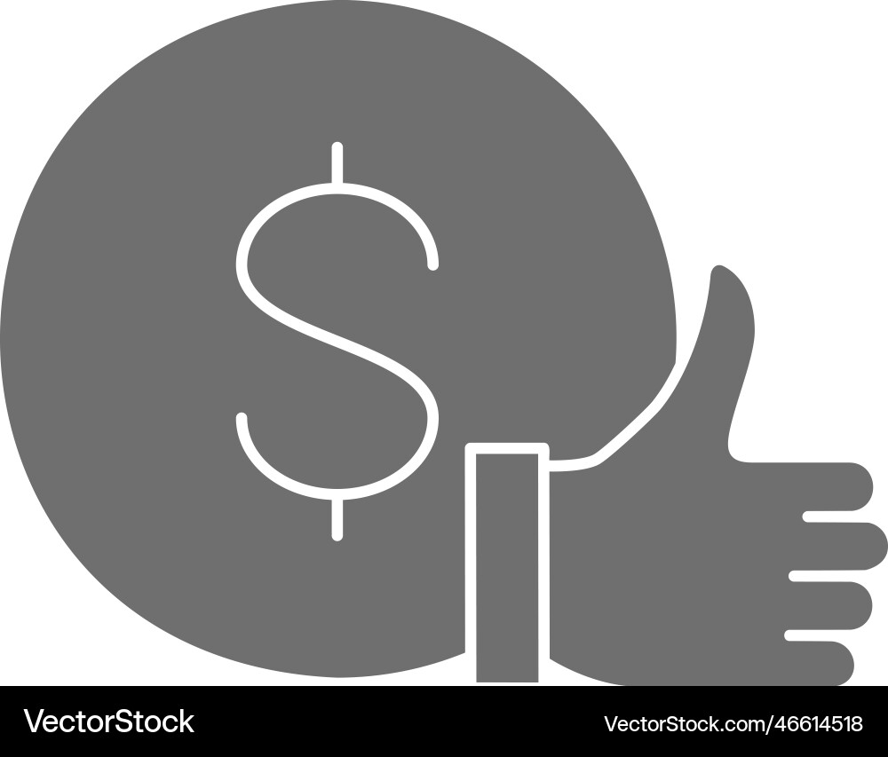 Coin with a thumb up positive feedback customer Vector Image