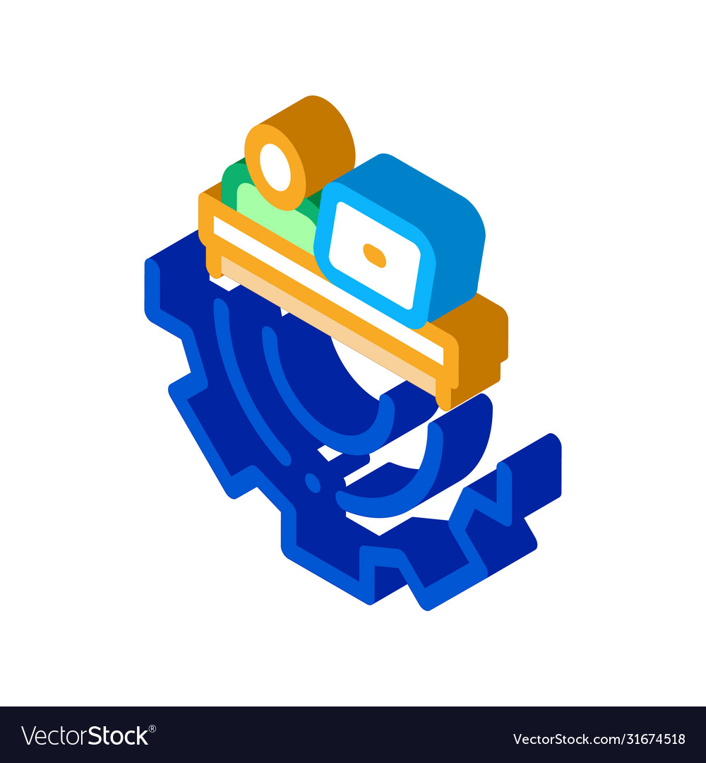 Developer gear isometric icon Royalty Free Vector Image