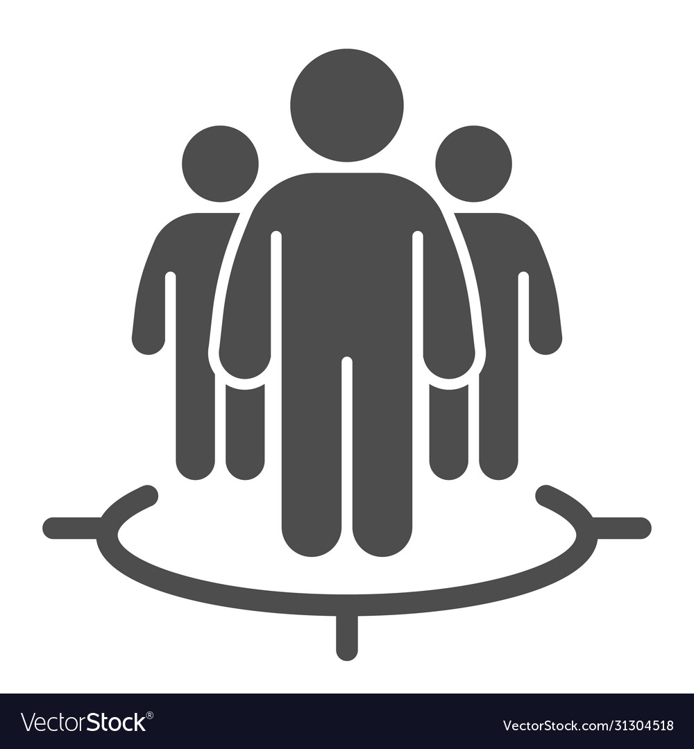 Human target team solid icon focus group Vector Image