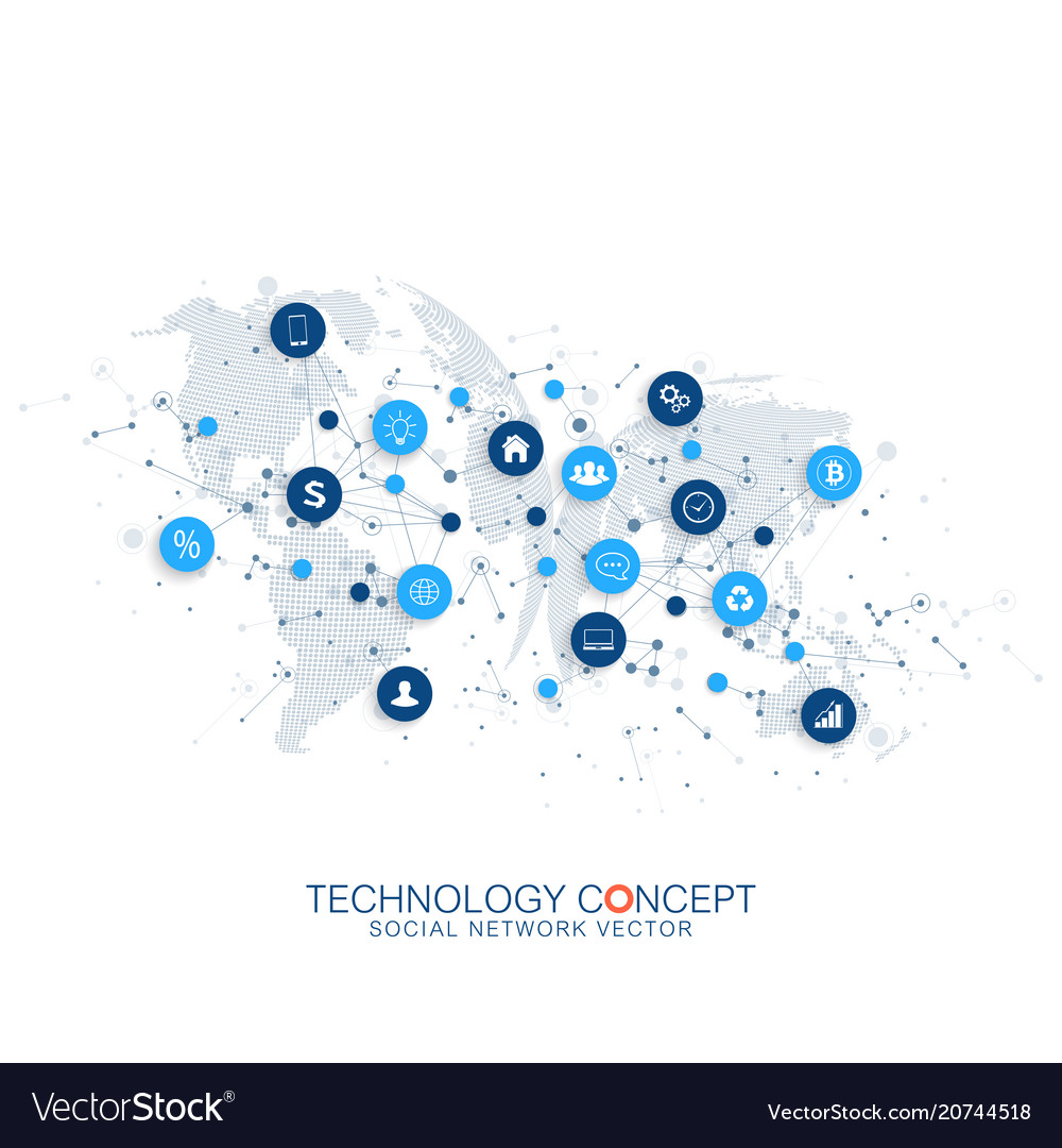 Internet of things iot and network connection Vector Image