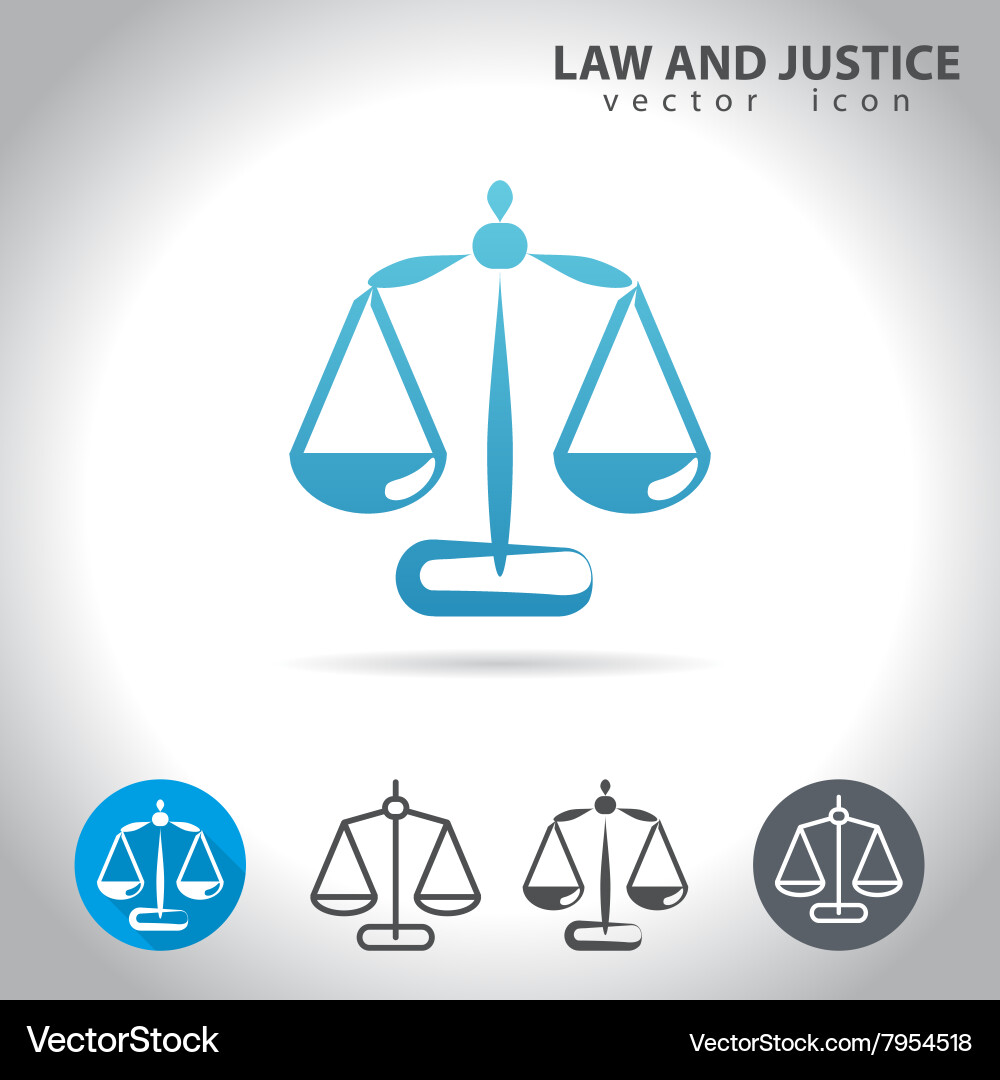 Justice blue icon Royalty Free Vector Image - VectorStock