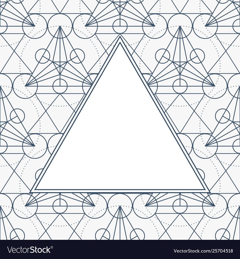 Linear geometry background with frame Royalty Free Vector
